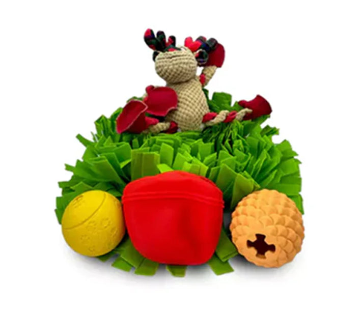 Snuffle Mats + Rope Toy + Enrichment Feeder - Pineapple + Silicone Tre ...